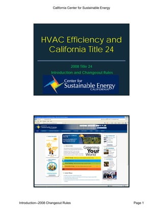 Hvac Efficiency California Title 24 Change Out Rules | PDF