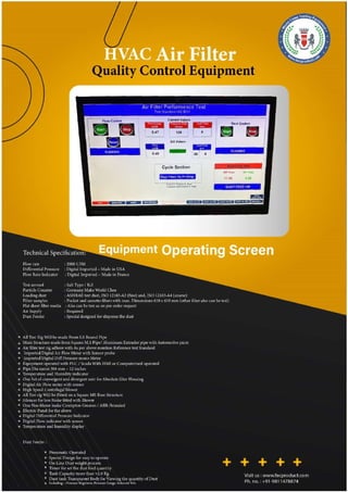 EN 1822 HVAC Air Filter Test Equipment. | PDF