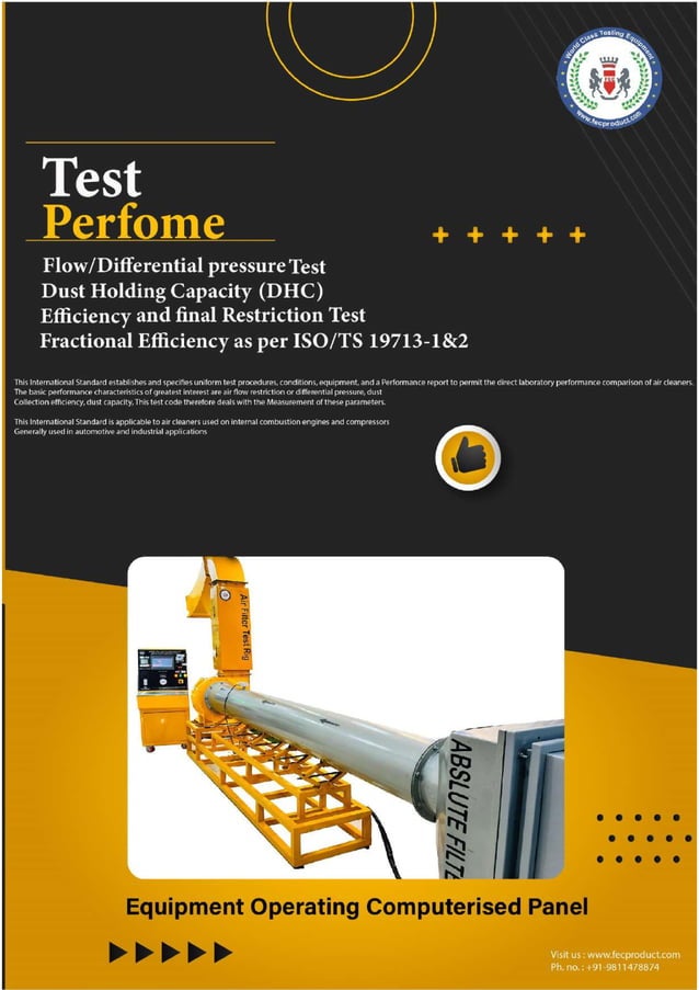 EN 779 HVAC Air Filter Test Equipment. | PDF