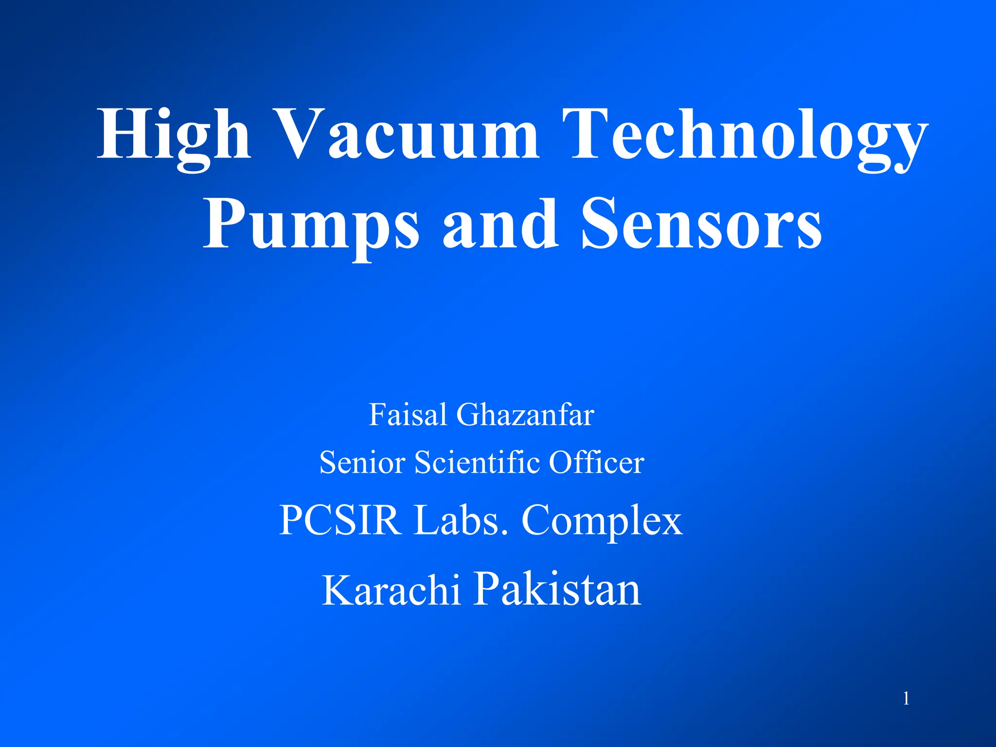 High vacuum pump and sensors.ppt