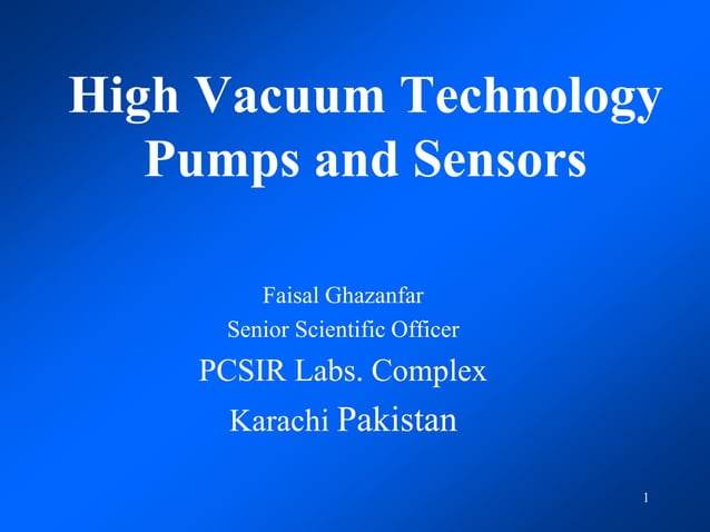 High vacuum pump and sensors.ppt