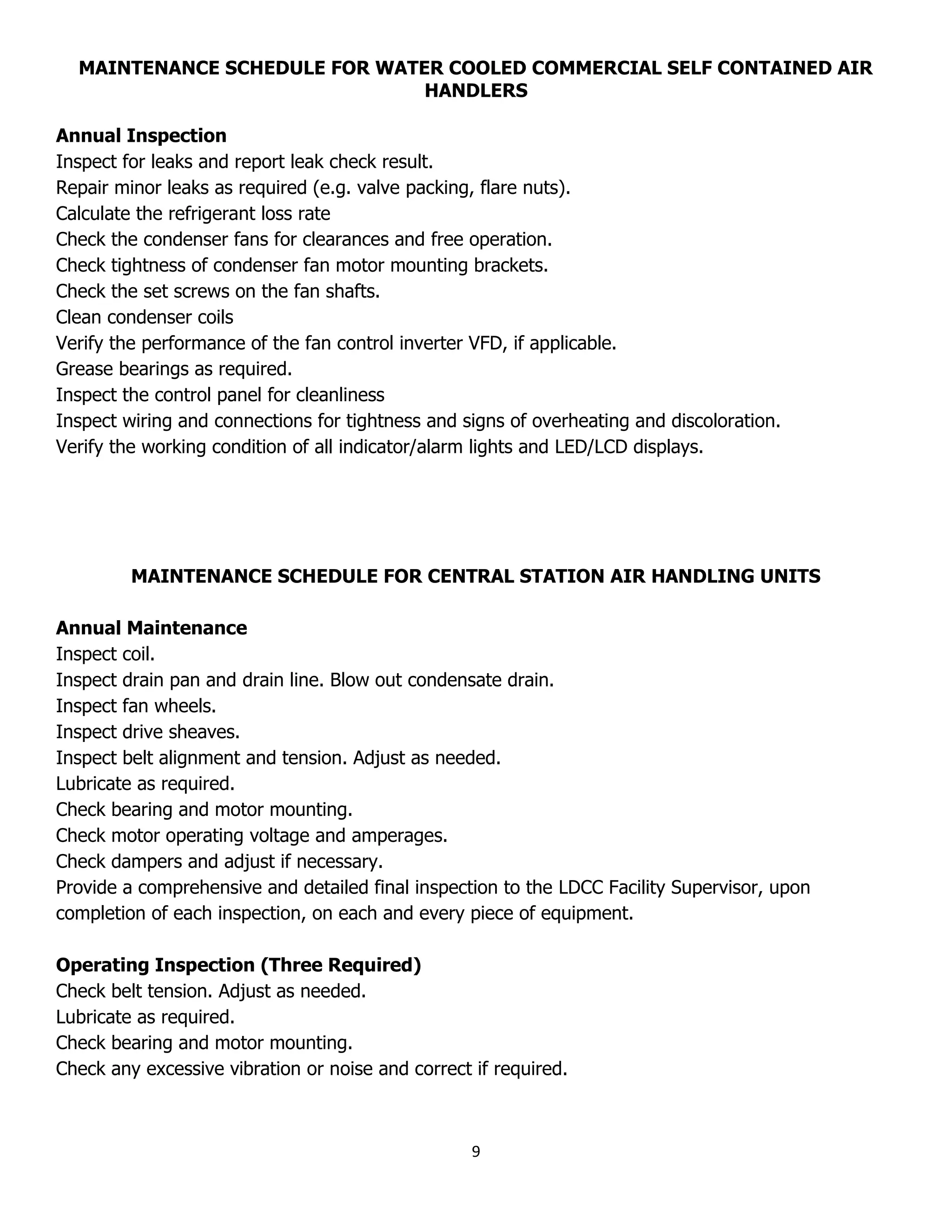 Hvac preventive maintenance schedule | PDF
