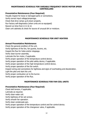 Hvac preventive maintenance schedule | PDF