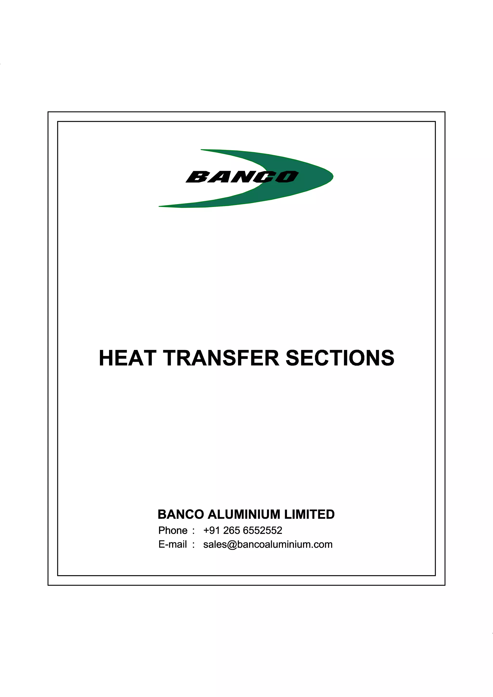 Aluminum HVAC Sections Manufacturer and Supplier - Banco Aluminium | PDF