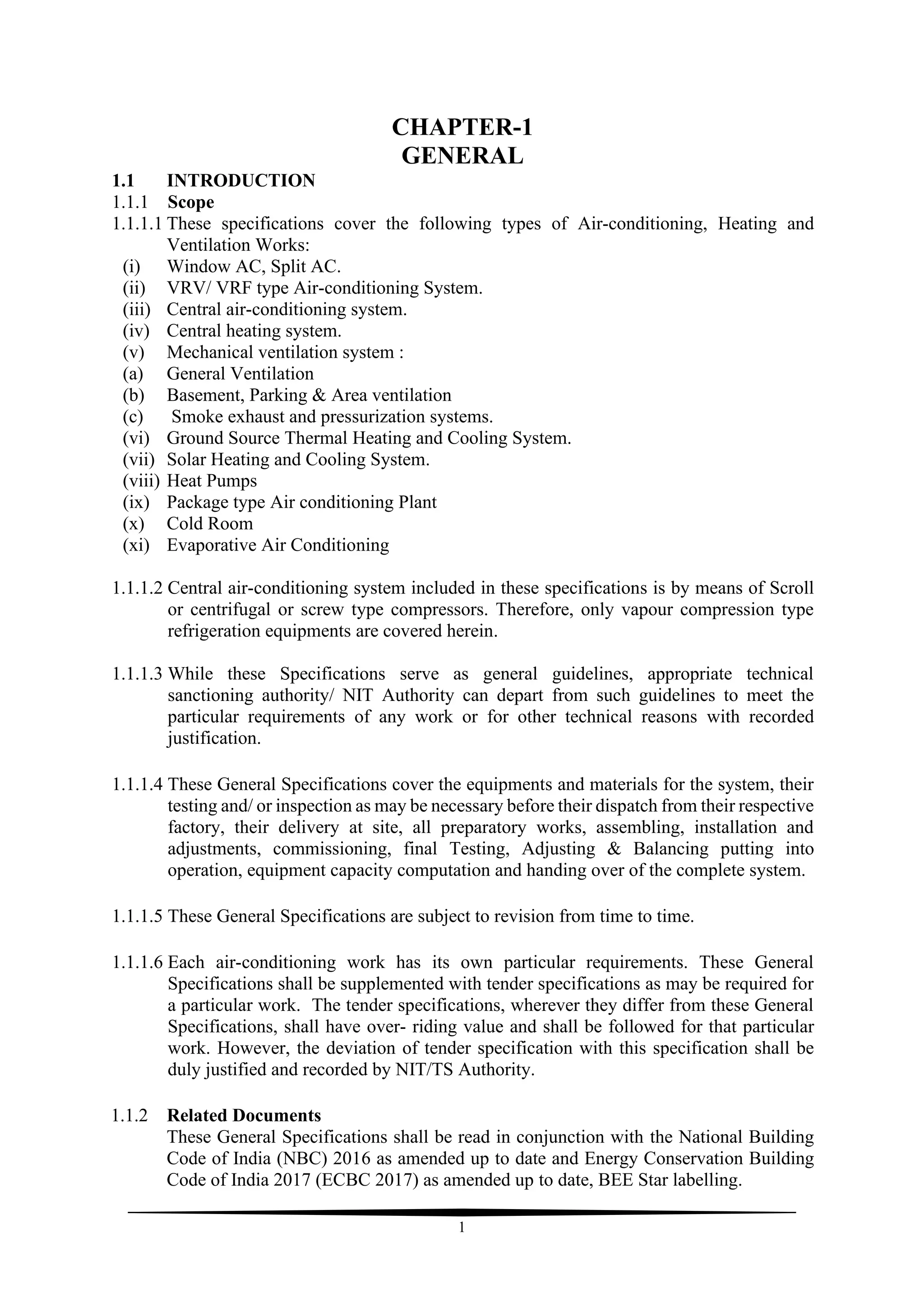 HVAC Specification 2024 according to central public works department | PDF