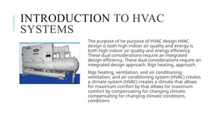 Basic hvac systems and its working principle | PPTX