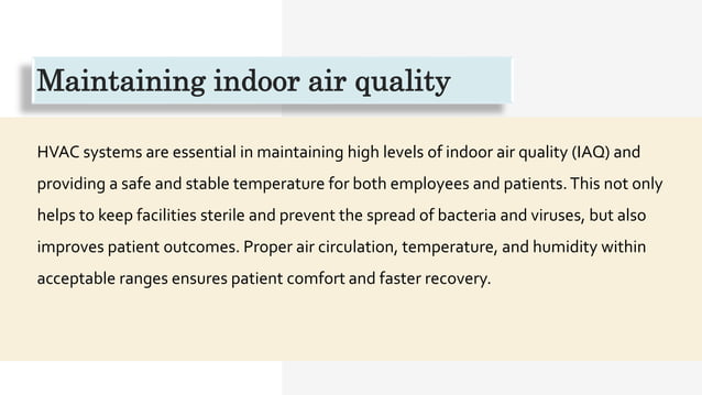 HVAC systems for Hospitals - A critical factor | PPTX
