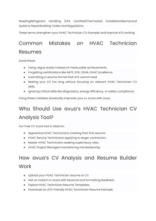 HVAC Technician Resume Examples & Writing Guide for 2025 | PDF