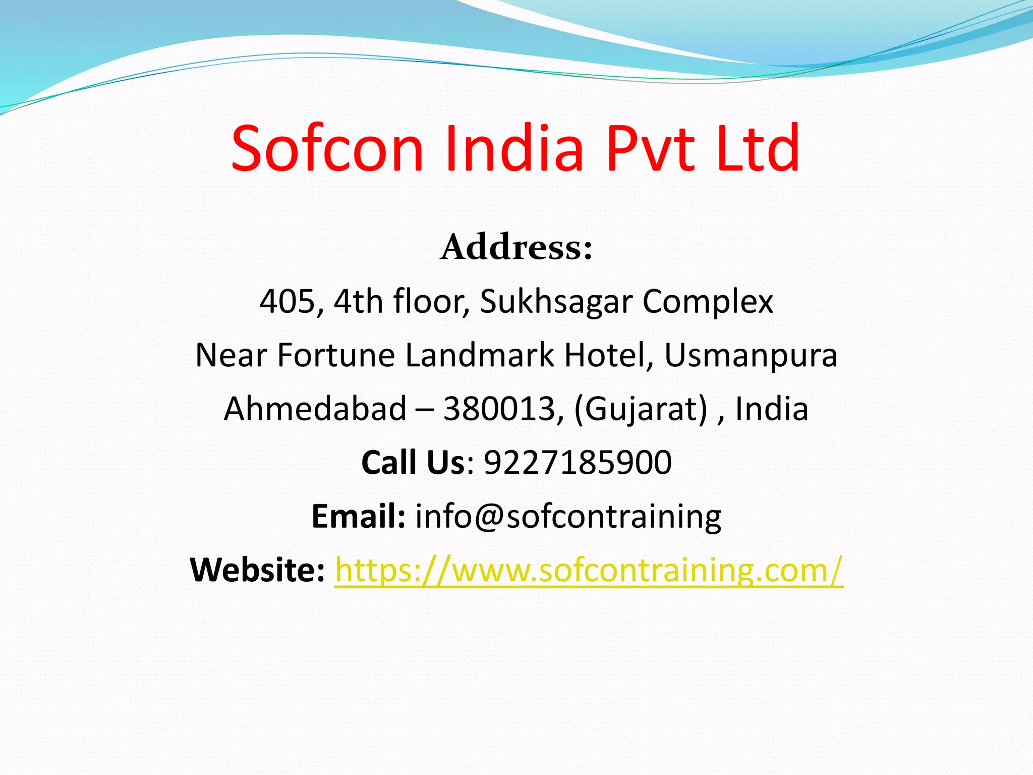 HVAC Training in Ahmedabad By SOFCON | PPTX