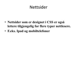 Hva er css? | PPT