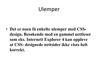 Hva er css? | PPT