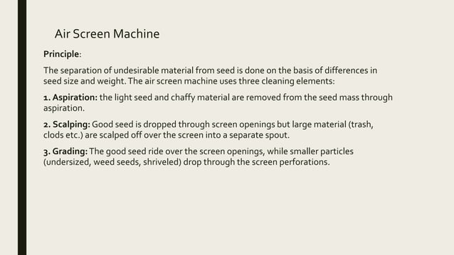 Seed Cleaning process | PPTX | Gardening | Home & Garden