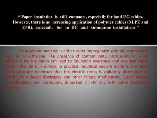 High voltage cable insulation systems | PPTX