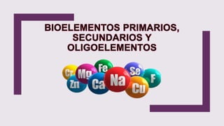 Bioelementos primarios biolemento secundarios y oligoelementos | PPTX