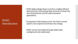 HVDC Transmission: Types of HVDC link and components | PPTX
