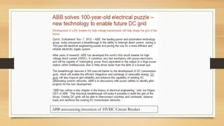 Hvdc circuit breaker | PPTX | Computer Networking | Computing