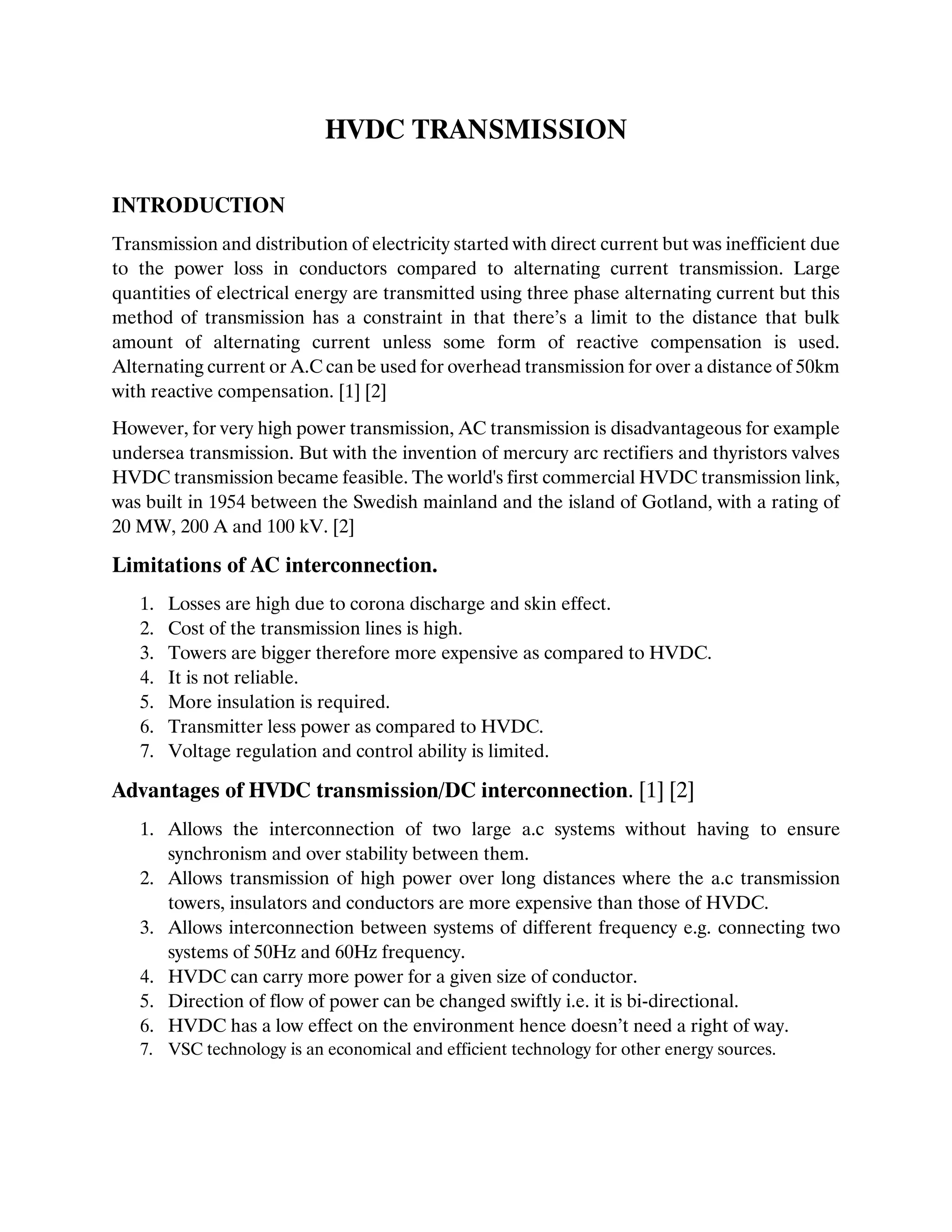 Hvdc transmission | PDF