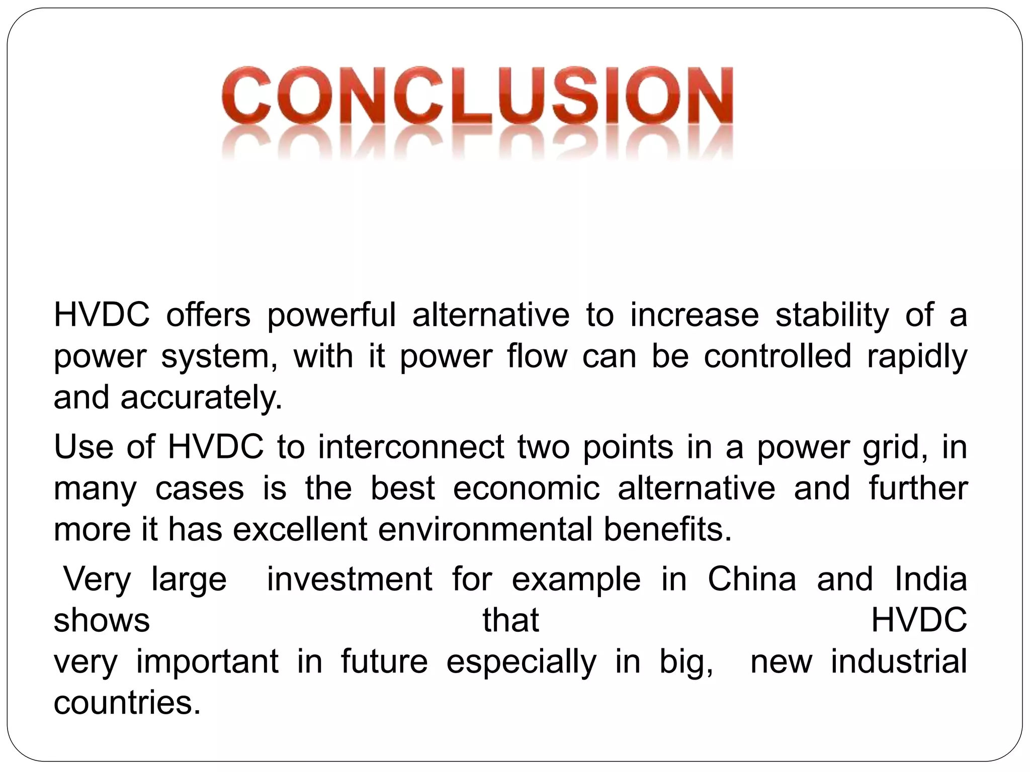 Hvdc transmission & its applications | PPT | Computer Networking | Computing