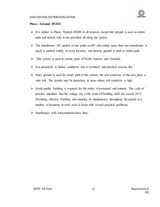 HIGH VOLTAGE DISTRIBUTION SYSTEM(HVDS). | DOCX