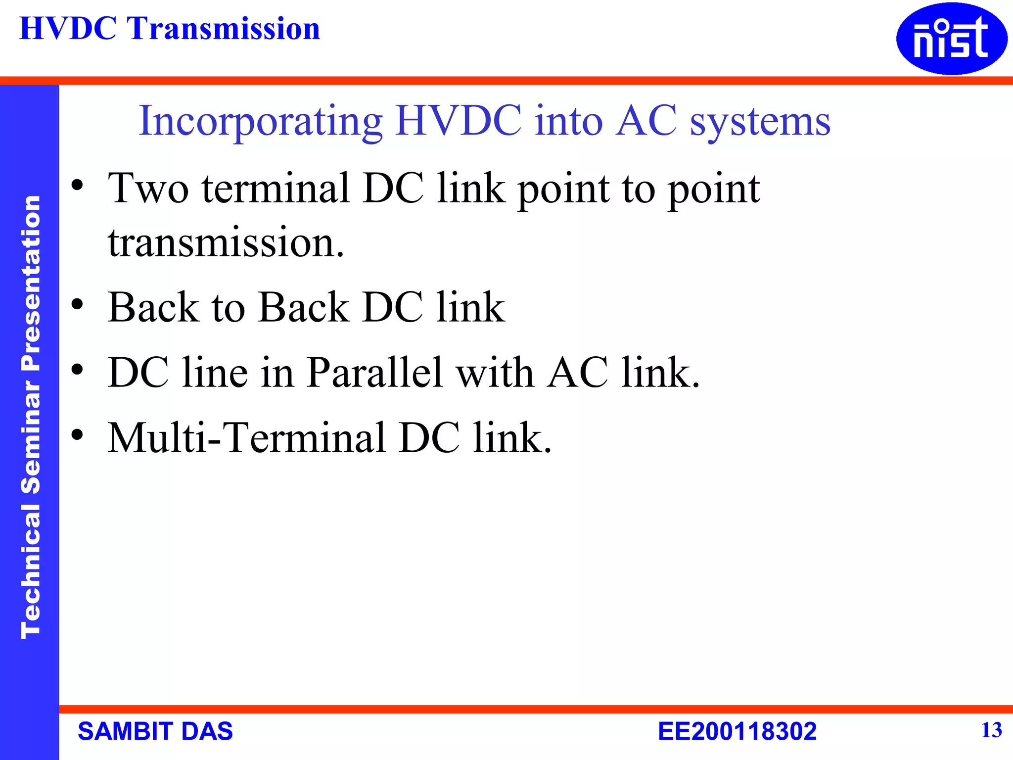 Hvdc transmission | PPT | Computer Networking | Computing