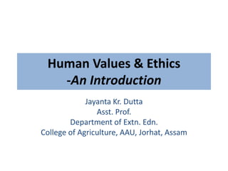 Human Values and Ethics | PPTX