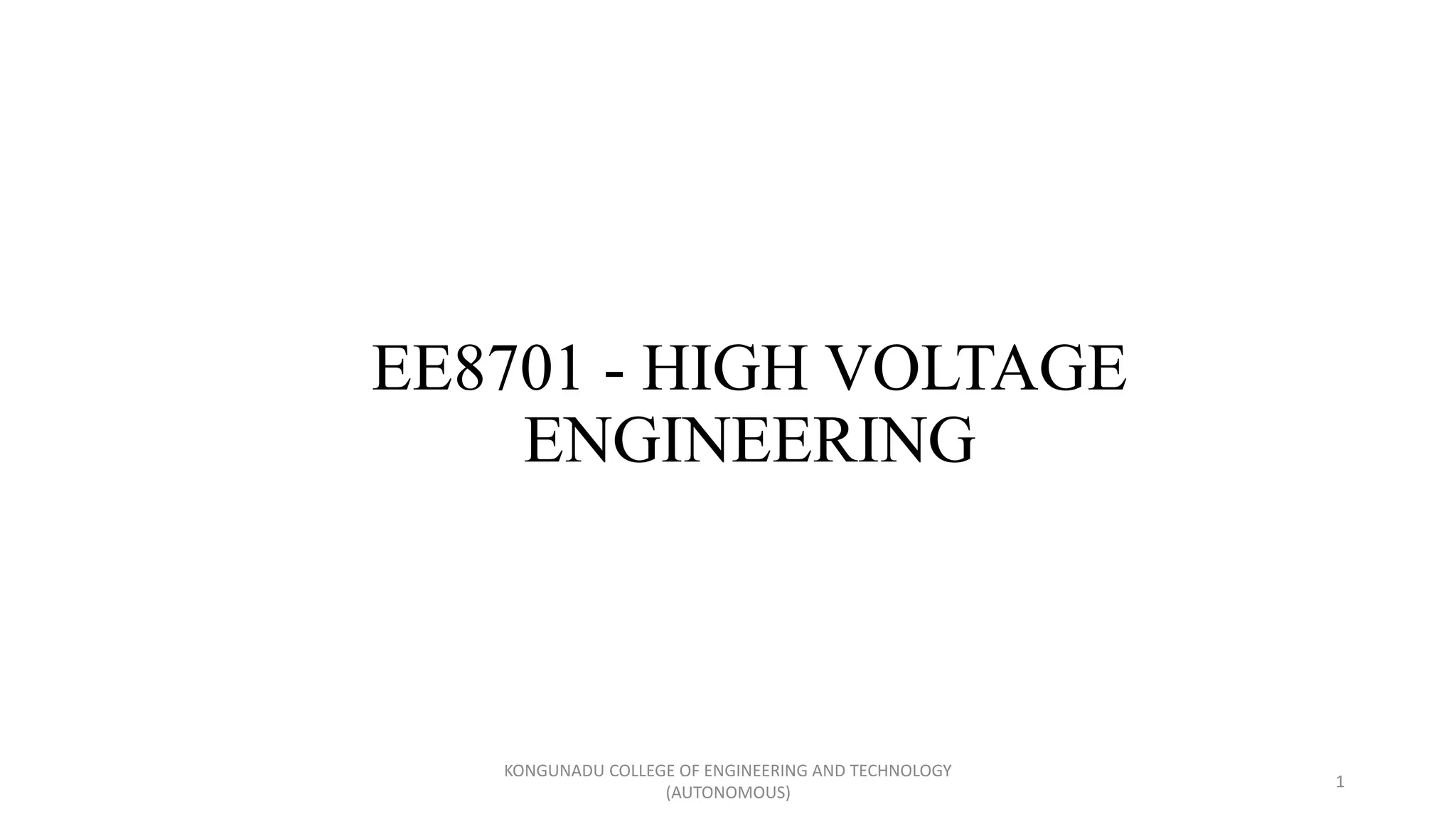 HVE UNIT III GENERATION OF HIGH VOLTAGES AND HIGH CURRENTS.pptx