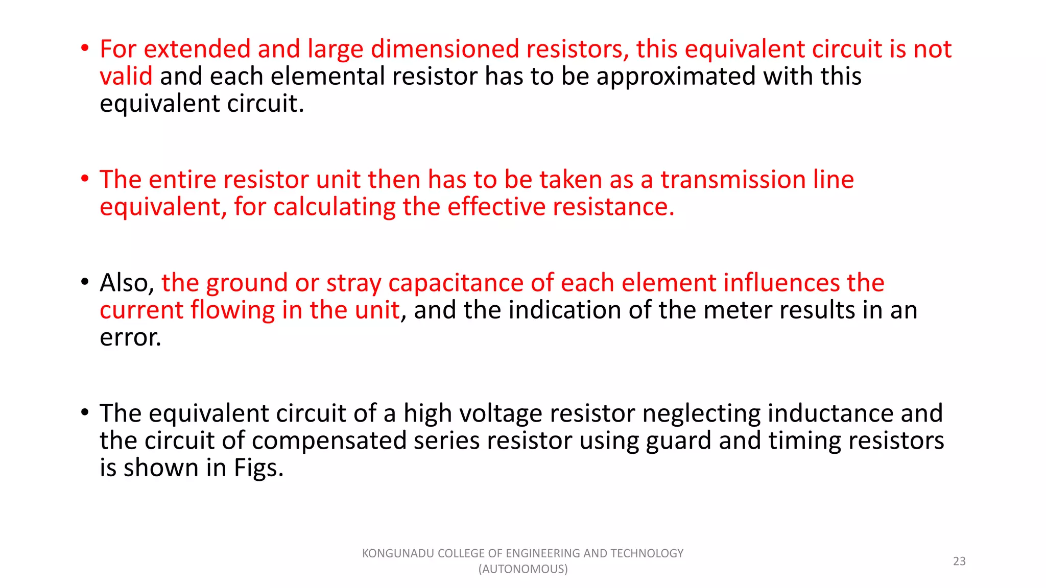 HVE UNIT IV MEASUREMENT OF HIGH VOLTAGES AND HIGH CURRENTS.pptx