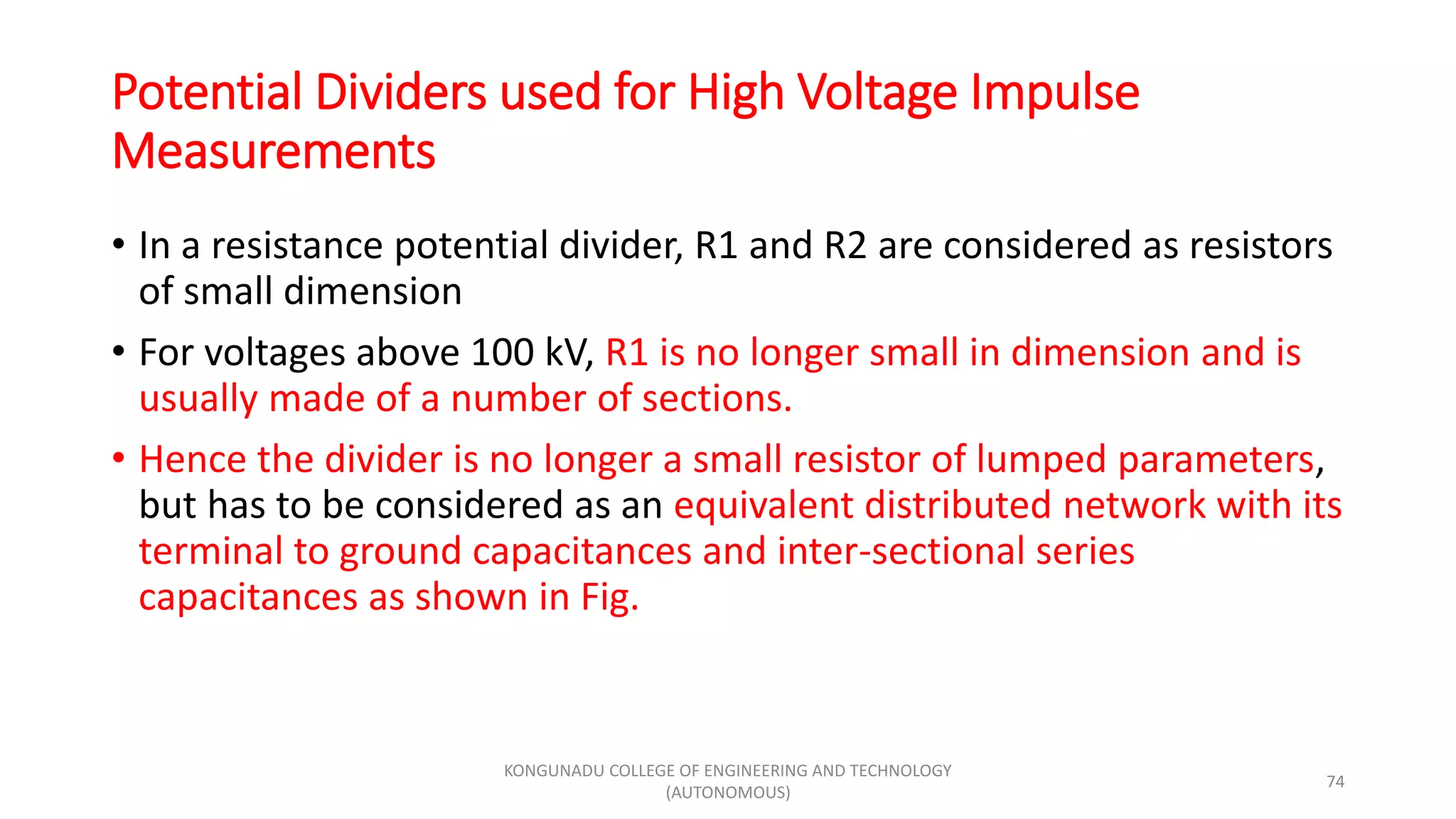 HVE UNIT IV MEASUREMENT OF HIGH VOLTAGES AND HIGH CURRENTS.pptx