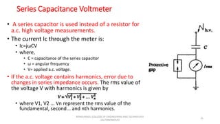 HVE UNIT IV MEASUREMENT OF HIGH VOLTAGES AND HIGH CURRENTS.pptx