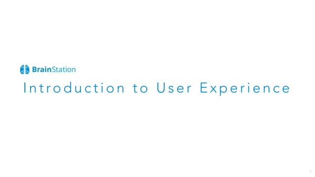 Introduction to User Experience Workshop | PPT