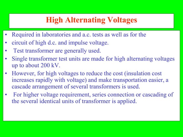 Hv genration transpformation - converson & distribution - revisedl | PPT