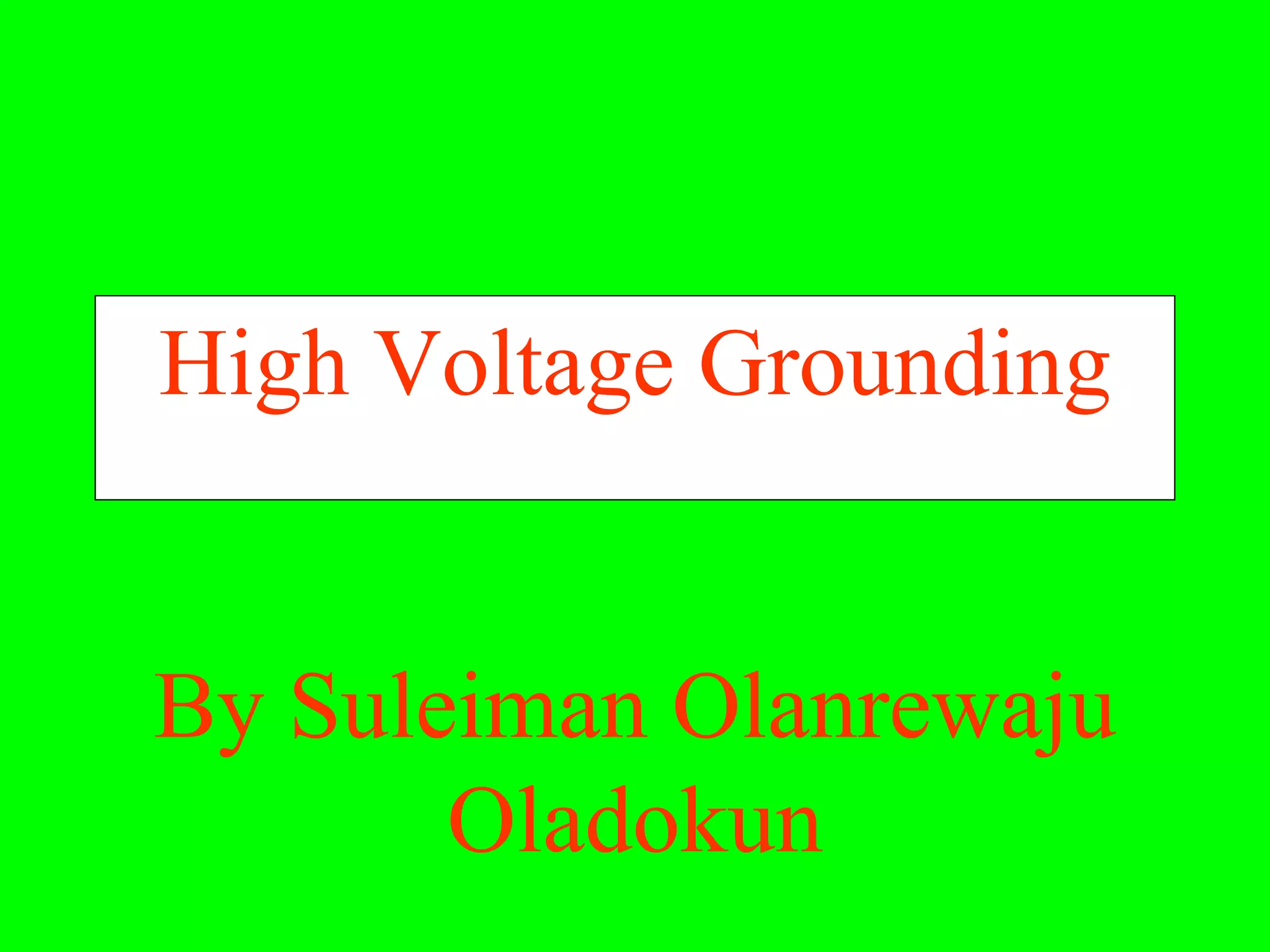 Hv grounding final | PDF