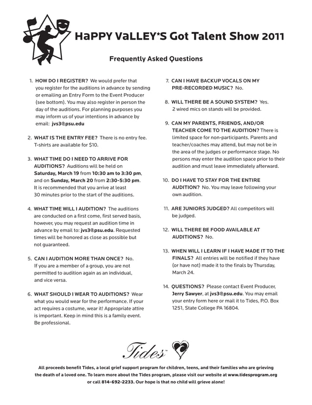 Happy Valley's Got Talent Frequently Asked Questions | PDF