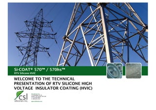 RTV SILICONE HIGH VOLTAGE INSULATOR COATING (HVIC) | PDF