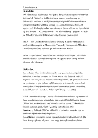 Hvilke barrierer bør man være bevisst ved implementering av Lean Startup metodikken? | PDF
