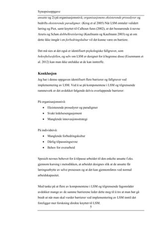 Hvilke barrierer bør man være bevisst ved implementering av Lean ...