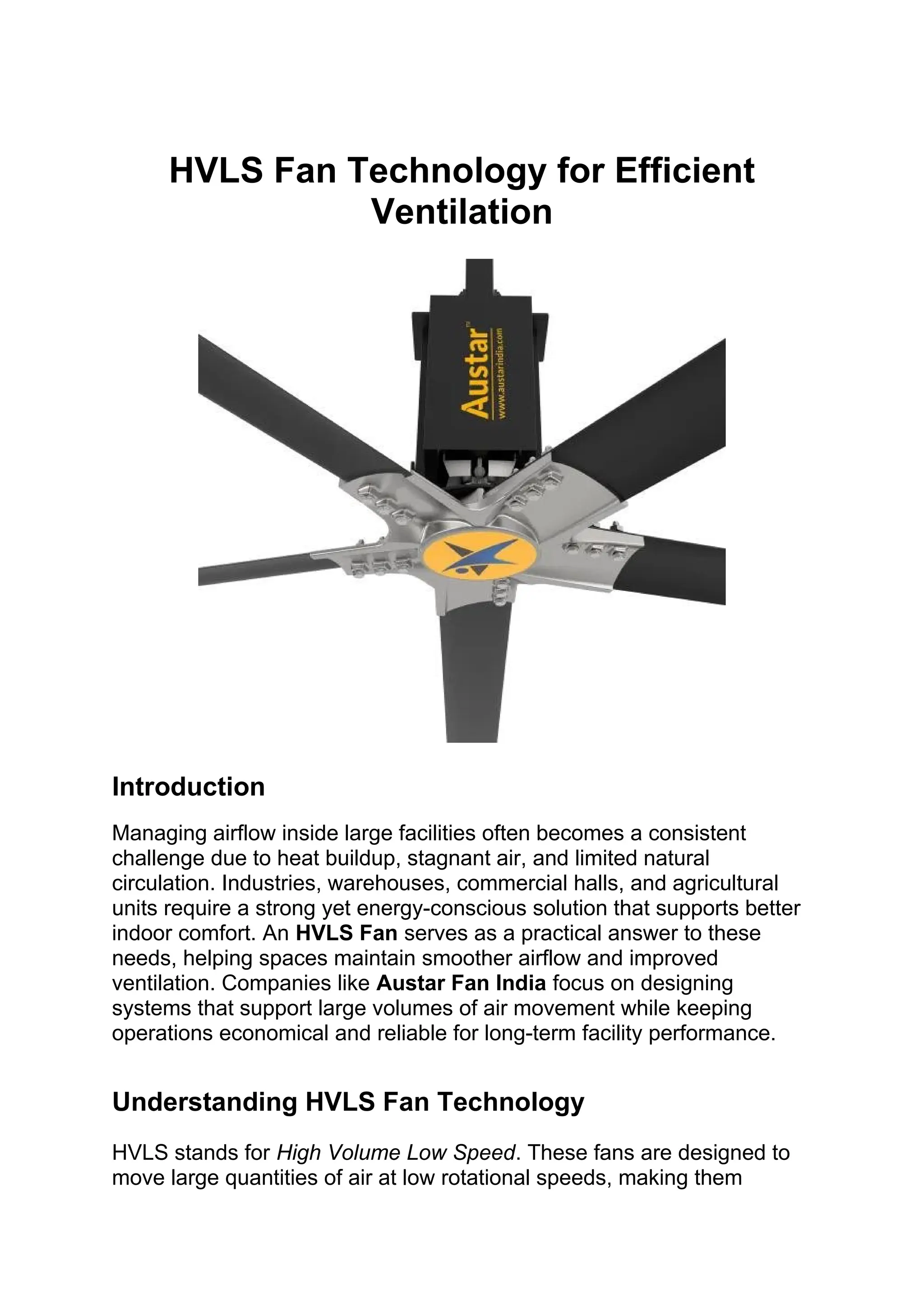 HVLS Fan Technology for Efficient Ventilation (1).docx
