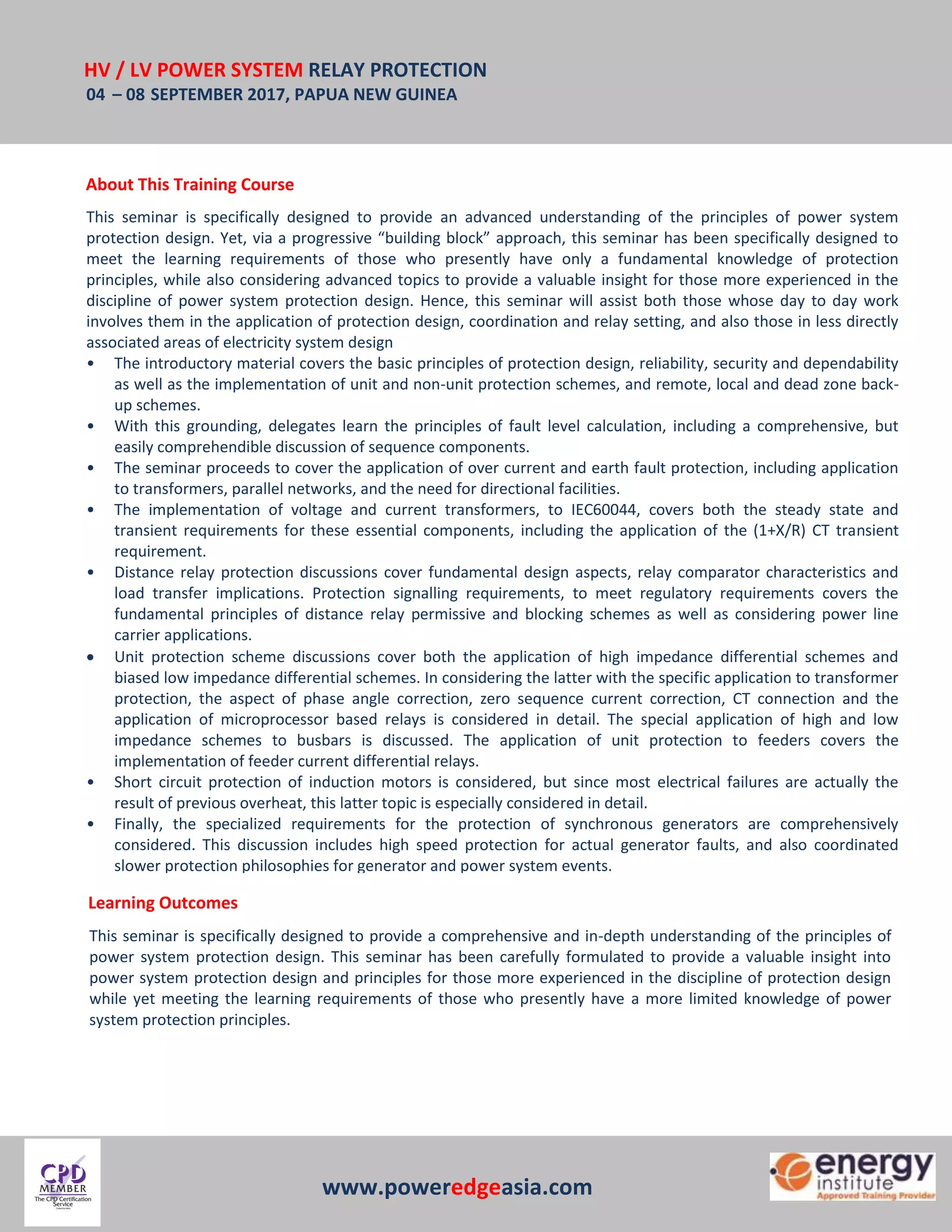 HV / LV POWER SYSTEM RELAY PROTECTION | PDF