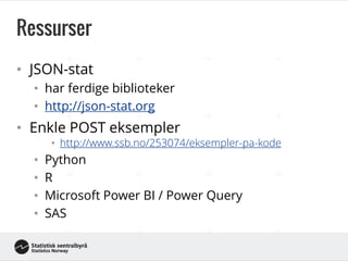 Hvordan bruke API-et til SSB | PDF