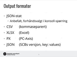 Hvordan bruke API-et til SSB | PDF