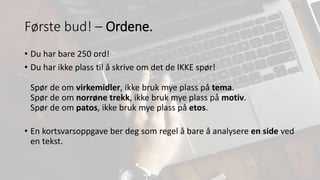 Hvordan skrive et kortsvar | PPT