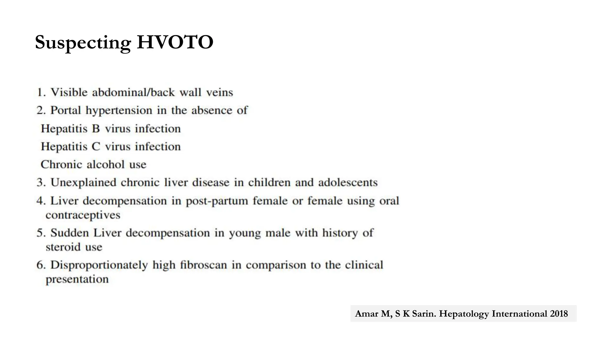 HEPATIC VENOUS OUTFLOW TRACT OBSTRUCTION/BUD-CHAIRI SYNDROME (BCS/HVOTO ...