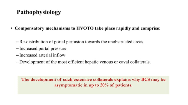 HEPATIC VENOUS OUTFLOW TRACT OBSTRUCTION/BUD-CHAIRI SYNDROME (BCS/HVOTO ...