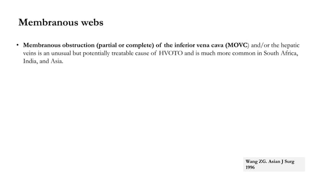 HEPATIC VENOUS OUTFLOW TRACT OBSTRUCTION/BUD-CHAIRI SYNDROME (BCS/HVOTO ...