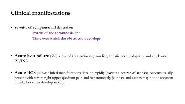 HEPATIC VENOUS OUTFLOW TRACT OBSTRUCTION/BUD-CHAIRI SYNDROME (BCS/HVOTO ...