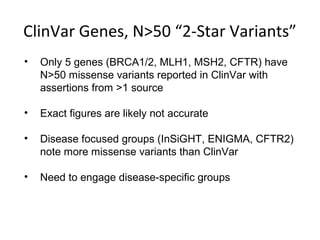 The ClinGen Sequence Variant Interpretation Working Group: Refining Criteria for Interpreting ...