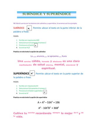 Subindice superindice | DOCX