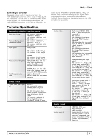 Sony HVR-1500A | PDF