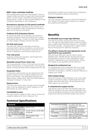 Sony HVR-A1E | PDF