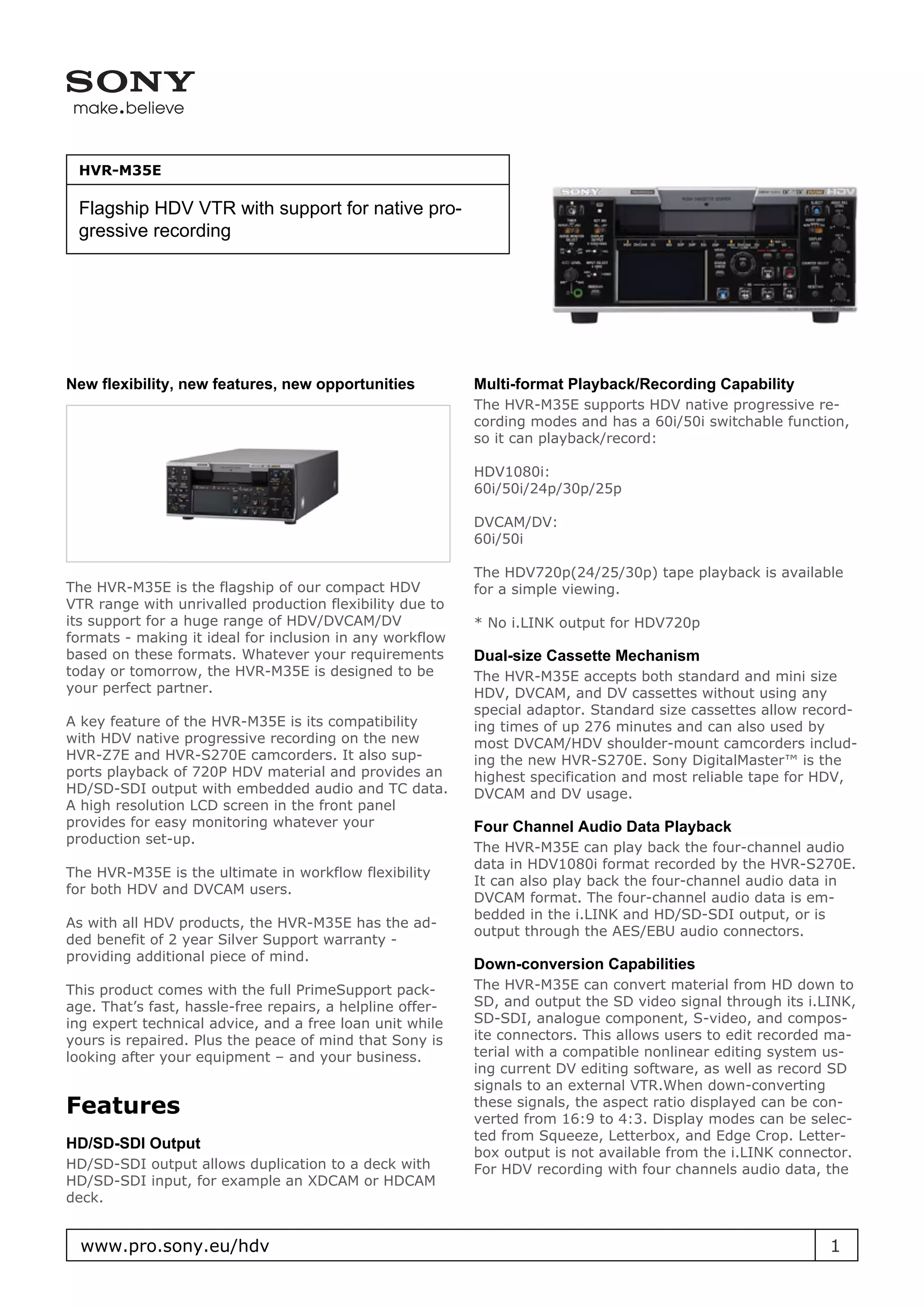 Sony HVR-M35E | PDF